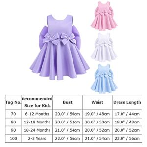 Baby Girl Wedding Outfit - Toddler Girls Party Princess Puffy Tutu Dress Bowknot Special Princess Pageant Christening Baptism Birthday Gowns Flower Girl Dress Light Blue - V Back 12-18 Months