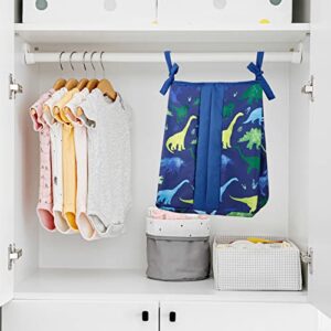 TANOFAR Baby Blankets & Diaper Organizer Stackers, 30 x 40 Inch Minky Blanket, 2pcs Baby Nursery Diaper Stacker, Dinosaur