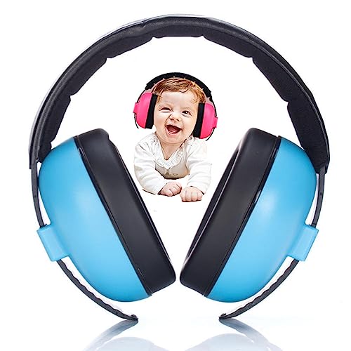 Rxsdeni Baby Noise Cancelling Headphones, Baby Ear Protection, Travel Baby Essentials, Kids Noise Reduction Hearing Protection Earmuffs for 0-3 Years Babies(Blue)