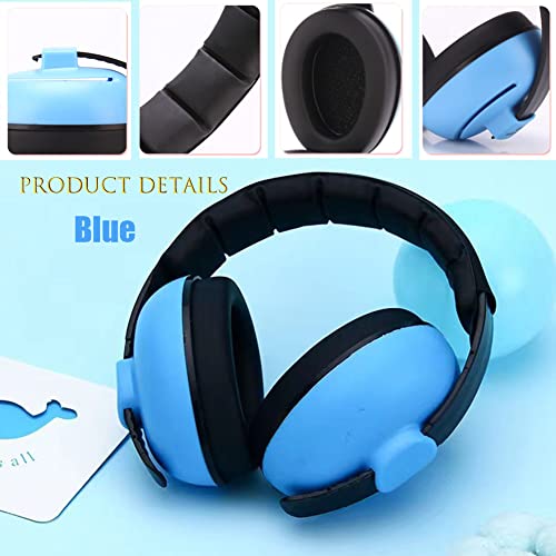 Rxsdeni Baby Noise Cancelling Headphones, Baby Ear Protection, Travel Baby Essentials, Kids Noise Reduction Hearing Protection Earmuffs for 0-3 Years Babies(Blue)