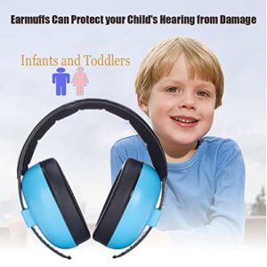 Rxsdeni Baby Noise Cancelling Headphones, Baby Ear Protection, Travel Baby Essentials, Kids Noise Reduction Hearing Protection Earmuffs for 0-3 Years Babies(Blue)