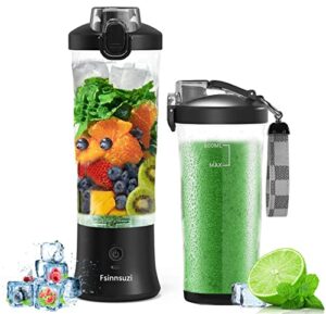 portable blender, personal size blender for smoothies and shakes with usb rechargeable, strong stainless-steel blades and powerfulr motor, 22 oz mini blender cup for home, kitchen, travel (black)