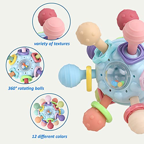 Baby Sensory Teething Toys - Baby Teethers Montessori Toys - Gifts for Infant Newborn Boys Girls 0 3 6 9 12 18 Months 1 One Year Old - Baby Rattle Chew Toys - Toddler Educational Learning Toys