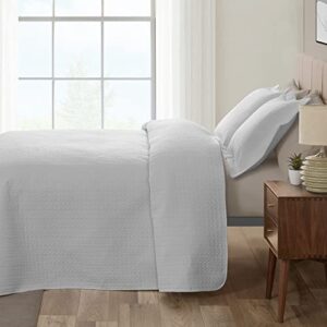 APNINO White Quilt Sets Queen, Lightweight Quilt Bedding Set for All Season, Soft Bedspread Coverlet with 2 Pillow Shams (White, 90x96 inches)