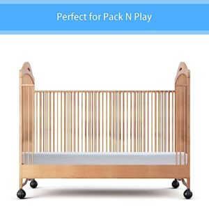 Aurogsky Waterproof Pack and Play Mattress, Travel Pack n Play Mattresses, Memory Foam Playpen Mattress with Removable Zippered Cover, Odorless Playard Mattress, 38"(L) x26-(W) x2(H)