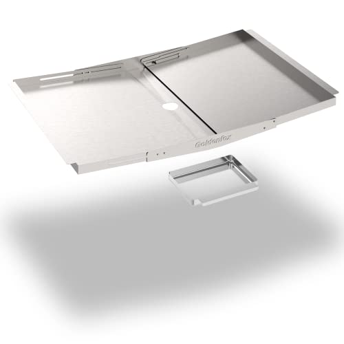 Grill Grease Tray Replacement for Dyna Glo With Catch Pan- Adjustable Grease Drip Pan Replacement, Bottom Grease Tray for Gas Grill Models from Nexgrill, Expert Grill, BHG and More (Width 24"-30")