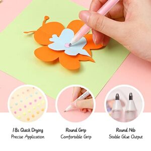 YEJAHY 6pcs Quick Dry Glue Pen, Adhesive Glue Pens Crafting Fabric Pen Liquid Glue Pen for Papercrafts, Handmade Stationery, DIY Foil-Stamping