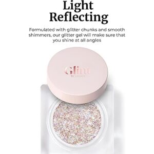 GLINT Glitter Gel, Frozen Opal (3.8g/0.13 oz) by LG Beauty - Multi-Use Body Makeup for Eyes, Cheeks, Body, and Hair. Rich Pigment, Long-Lasting Sparkle/Glitter for Party, Festival