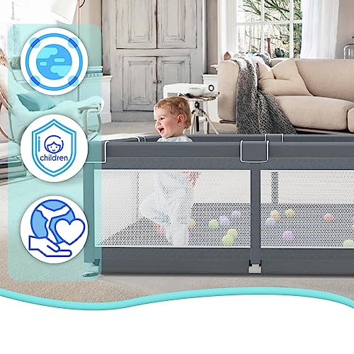 Baby Playpen 51" X 51", Baby Playpen for Toddler with Gate, Small Baby Play Pen, Safety Sturdy Baby Fence Play Area, Baby Play Yard with Anti-Slip Suckers