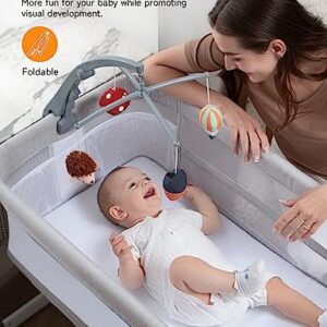 besrey 5 in 1 Baby Bassinet Bedside Sleeper, Playpen with Bassinet & Baby Cradle, 0-18 Months (Without Stars Printing on The 360° Mesh)