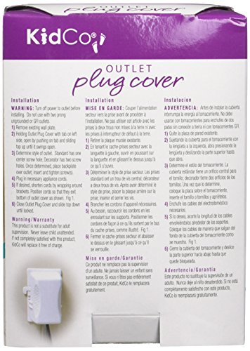 KidCO Outlet Plug Cover, White (Pack of 3)