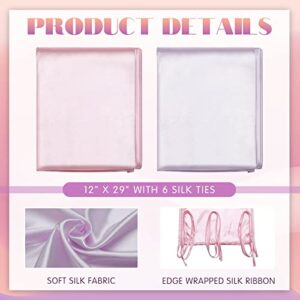 Hosuly 2 Pcs Satin Bassinet Sheet Baby Hair Soft Silk Feeling Sheet Baby Bassinet Sheets for Rectangle Cradle Bassinet Pad Mattress Boys and Girls Newborn and Infant (Pink and Purple)