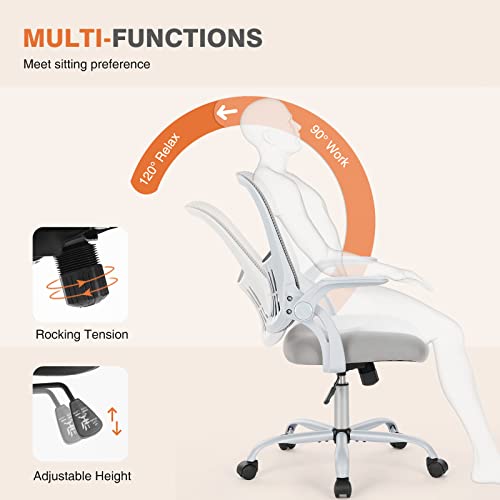 Office Chair, Desk Chair, Ergonomic Home Office Desk Chairs, Computer Chair with Flip up Armrests, Mesh Desk Chairs with Wheels, Office Desk Chair, Mid-Back Task Chair with Ergonomic Lumbar Support