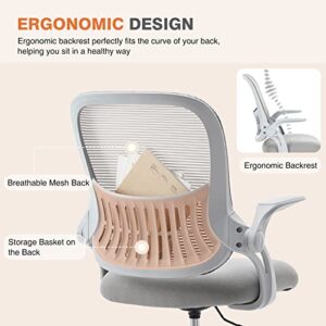 Office Chair, Desk Chair, Ergonomic Home Office Desk Chairs, Computer Chair with Flip up Armrests, Mesh Desk Chairs with Wheels, Office Desk Chair, Mid-Back Task Chair with Ergonomic Lumbar Support