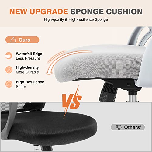 Office Chair, Desk Chair, Ergonomic Home Office Desk Chairs, Computer Chair with Flip up Armrests, Mesh Desk Chairs with Wheels, Office Desk Chair, Mid-Back Task Chair with Ergonomic Lumbar Support