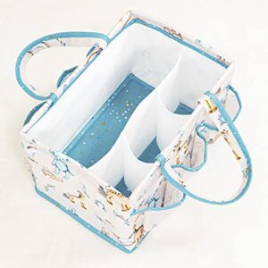 Pazar Kapısı Baby Diaper Caddy Organizer - Baby Clothes Organizer - Nursery Storage Bin and Car Organizer for Diapers And Baby Wipes - Baby Shower Basket for Girl and Boy (Blue)