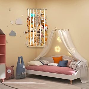 CIDKDIC Large Capacity Stuffed Animal Storage Hammock, Corner Plushie Net Toy Organizers, Length Adjustable Wall Hanging Plush Hammock Kids Organizer for Nursery Kid’s Play Room Bedroom