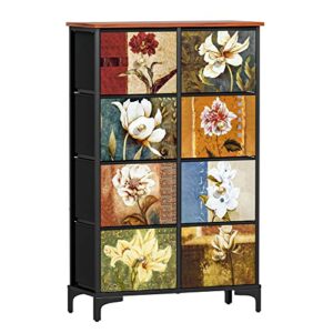 tall dresser for bedroom w/ 8 fabric drawers, sturdy drawer for clothing dresser, organizers and storage drawers for living room, nursery, closet, hallway (8-drawer)