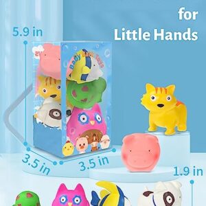 Mold Free Animal Baby Bath Toys for Toddlers 1-3 / Infants 6-12-18 Months, Toddler Bath Toys for 1 2 3 4 Year Old Girls Boys Gifts, No Hole Bathtub Toys, Pool Toys for Toddlers Age 1-2 (6 Pcs)