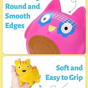 Mold Free Animal Baby Bath Toys for Toddlers 1-3 / Infants 6-12-18 Months, Toddler Bath Toys for 1 2 3 4 Year Old Girls Boys Gifts, No Hole Bathtub Toys, Pool Toys for Toddlers Age 1-2 (6 Pcs)