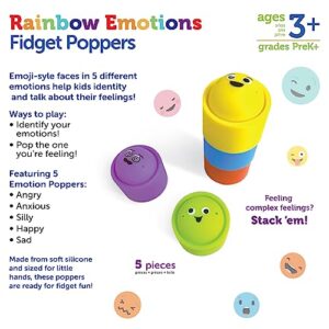 Learning Resources Rainbow Emotion Fidget Poppers, 5 Pieces, Ages 3+, Sensory Toys, Social-Emotional Learning,Sensory Toys for Toddlers,SEL Skills,fine Motor Skills