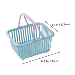 Storage Basket Kids Snack Container Kids Bath Bunny for Kids 2pcs Plastic Storage Baskets with Handles Small Basket Kids Grocery Cart Handheld Shopping Basket Make up