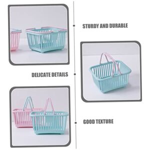 Storage Basket Kids Snack Container Kids Bath Bunny for Kids 2pcs Plastic Storage Baskets with Handles Small Basket Kids Grocery Cart Handheld Shopping Basket Make up