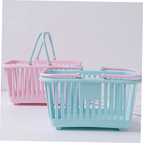 Storage Basket Kids Snack Container Kids Bath Bunny for Kids 2pcs Plastic Storage Baskets with Handles Small Basket Kids Grocery Cart Handheld Shopping Basket Make up