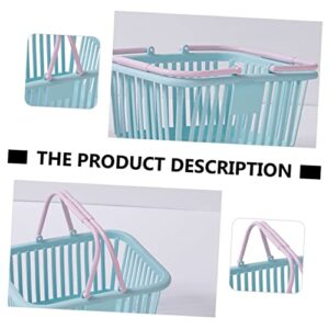 Storage Basket Kids Snack Container Kids Bath Bunny for Kids 2pcs Plastic Storage Baskets with Handles Small Basket Kids Grocery Cart Handheld Shopping Basket Make up