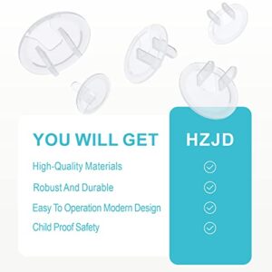 HZJD Clear Outlet Covers, Child Proof Outlet Protector, Baby Electrical Safety, Easy Install Outlet Plug Covers(30 Pack)