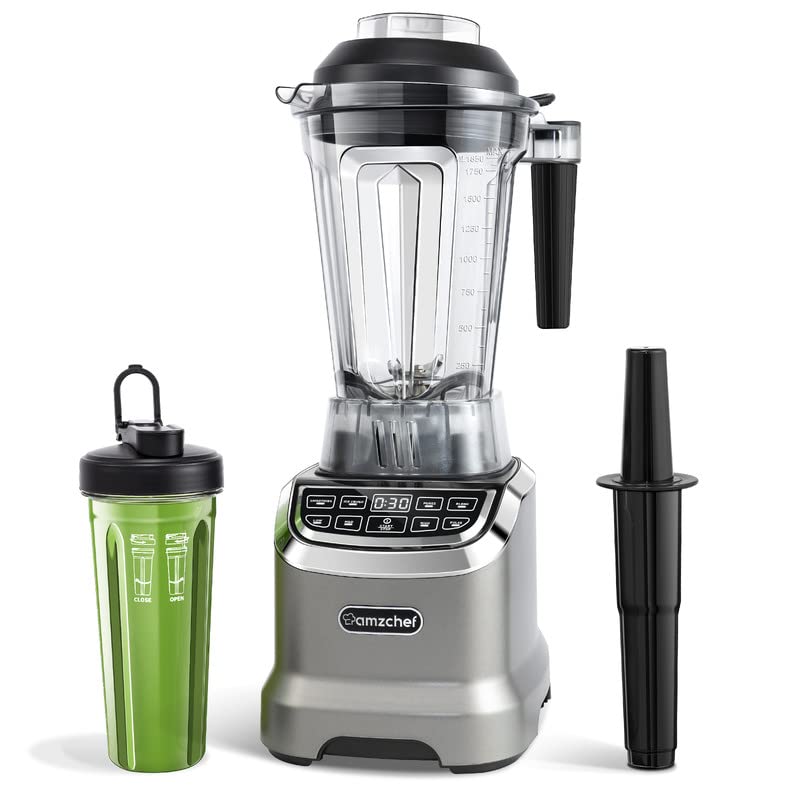 Blenders for Kitchen 1800 W Professional Blender for Kitchen with 600ml Travel bottle, High-Speed Blender for Shakes, Smoothies, Ice Crushing, Frozen Fruits(Dark Black)