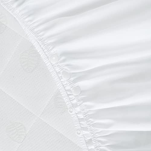 Crib Mattress Protector & Crib Bed Skirt, White