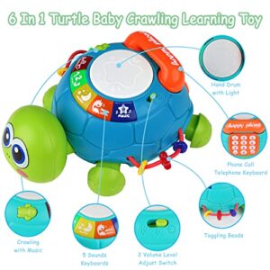 Baby Toys 6 to 12 Months, Tummy Time Toys Musical Turtle Crawling Toys with Light, Sound, Play Phone, Infant Toys 0-3 3-6 6-12 12-18 Months Birthday Toys for 1 Year Old Boy Girl Toddler Toys Age 1-2