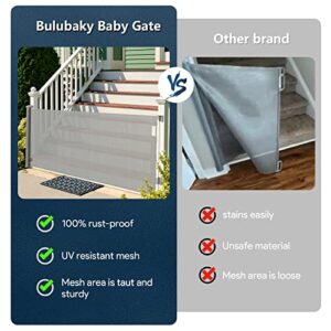 Bulubaky Retractable Baby Gates Dog Gates, Sturdy Mesh Safety Child Gate, 33" Tall Extends up to 55" Wide Extra Long Sliding Gate for Doorway Hallway Stair Porch Gates for Kids or Pets Indoor Outdoor