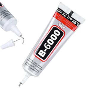 b6000 jewelry glue clear rhinestone, inlay glue, pendant adhesive, 25g craft adhesive glue with precision tip multifunctional fabric glue (25ml)