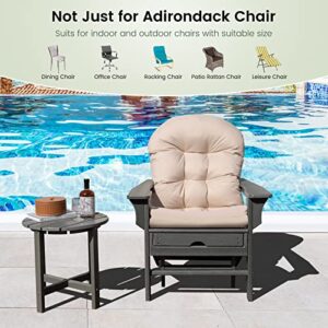 Giantex Patio Adirondack Chair Cushion - 49” x 23” High Back Rocking Chair Cushion w/Fixing Straps, Durable & Fade Resistant, 5” Thick Tufted Seat Pad for Indoor & Outdoor Chairs (Beige, 1)