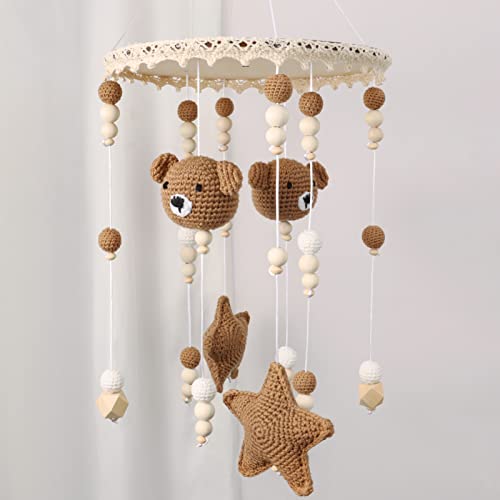 Baby Mobile for Crib - Bear Baby Crib Mobile - Boho Crib Mobile - Crib Mobile for Boys, Girls - Baby Mobile for Bassinet, Pack n Play