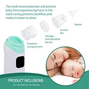 Electric Nasal Aspirator for Baby,USB Rechargeable Nose Sucker for Baby,Baby Nose Sucker with Adjustable 3 Levels Suction,Music and Light Soothing Function