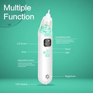 Electric Nasal Aspirator for Baby,USB Rechargeable Nose Sucker for Baby,Baby Nose Sucker with Adjustable 3 Levels Suction,Music and Light Soothing Function