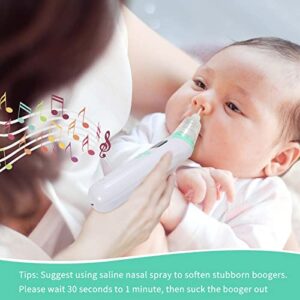 Electric Nasal Aspirator for Baby,USB Rechargeable Nose Sucker for Baby,Baby Nose Sucker with Adjustable 3 Levels Suction,Music and Light Soothing Function