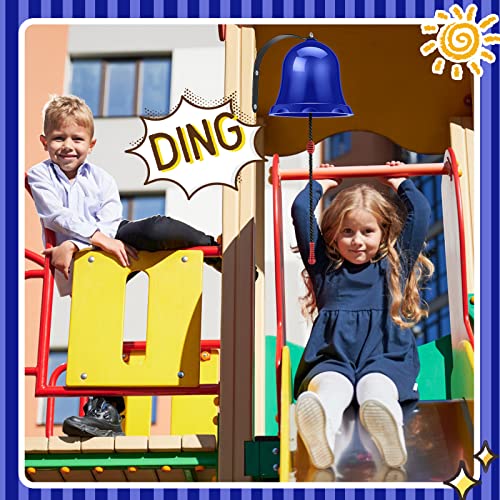 Toys Bell Playground Hanging Bell Educational Plastic Playground Hanging Set Accessories for Boys Girls Gift Outdoor Playhouse Wooden Swing Set Playset Backyard Amusement Park (Blue)