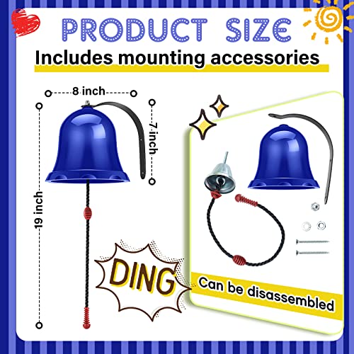 Toys Bell Playground Hanging Bell Educational Plastic Playground Hanging Set Accessories for Boys Girls Gift Outdoor Playhouse Wooden Swing Set Playset Backyard Amusement Park (Blue)