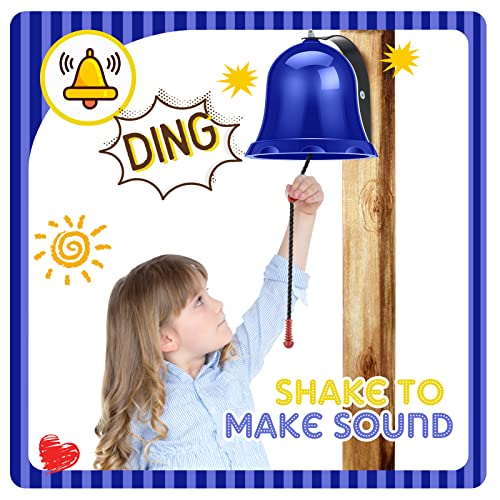 Toys Bell Playground Hanging Bell Educational Plastic Playground Hanging Set Accessories for Boys Girls Gift Outdoor Playhouse Wooden Swing Set Playset Backyard Amusement Park (Blue)