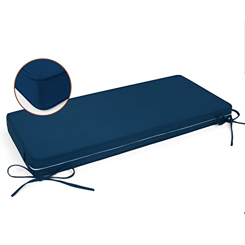 Focuprodu Bench Cushions.Double Piping Bench Cushions for Indoor/Outdoor Furniture,36x14 inchs Outdoor Bench Cushions for Courtyards, Terraces, Swing Cenches (36x14x2.5, Navy Blue)