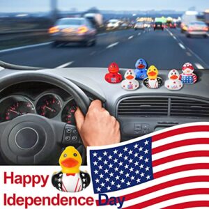 Patriotic Rubber Ducks - 24 Pcs Independence Day Novelty Funny Squeeze Baby Shower Bathtub Ducks for Fourth of July Party Supplies