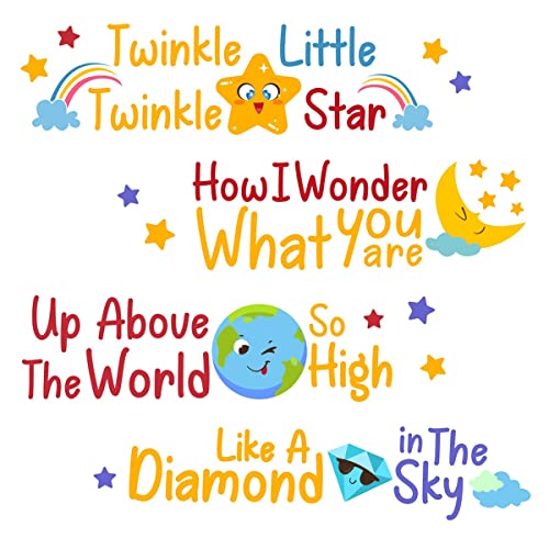 DEKOSH Nursery Wall Decor with Twinkle Twinkle Little Star Rhmye | Beautiful Design Wall Decals for Baby Nursery, Girls/Boys Bedroom