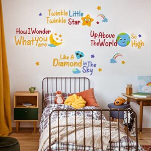 DEKOSH Nursery Wall Decor with Twinkle Twinkle Little Star Rhmye | Beautiful Design Wall Decals for Baby Nursery, Girls/Boys Bedroom