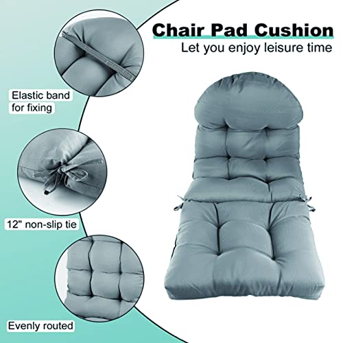 RISELY Chair Cushions for Rocking Chair Back & Seat, High Back Rocking Chair Cushion 44x19x4 inch, Outdoor Seat Back Chair Cushion Sunscreen and Fade-Resistant