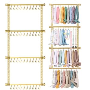 povetire headband holder organizer for baby girl,gold baby headbands hair accessories organizer storage wall hanging decor for nursery toddler girls room