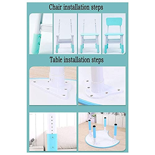 Walnut Children's Table and Chair Set Kindergarten Can Be Raised and Lowered Plastic Baby Game Table Graffiti Belt Storage Tablo